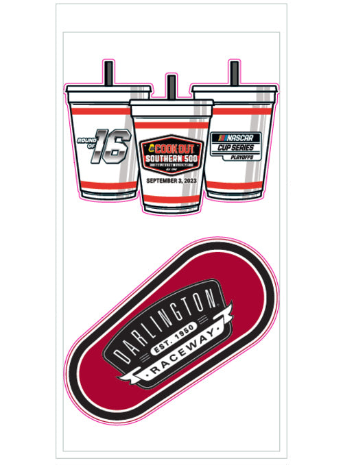 2023 Cookout Southern 500 2 Pack Decal | Pit Shop Official Gear