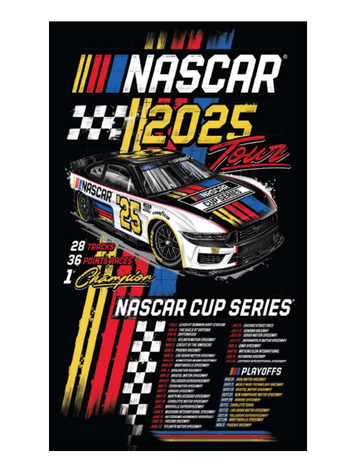 NASCAR 2025 Schedule Poster | Pit Shop Official Gear